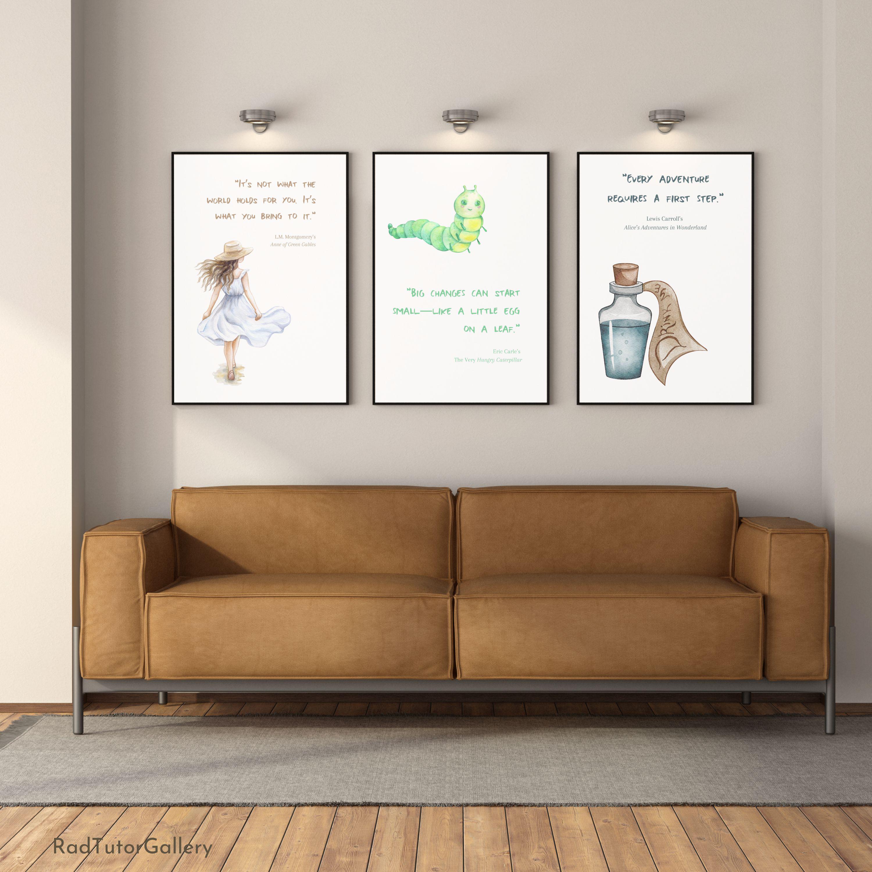 Popular Children's Literature Inspirational Quote Print Set, Nursery ...