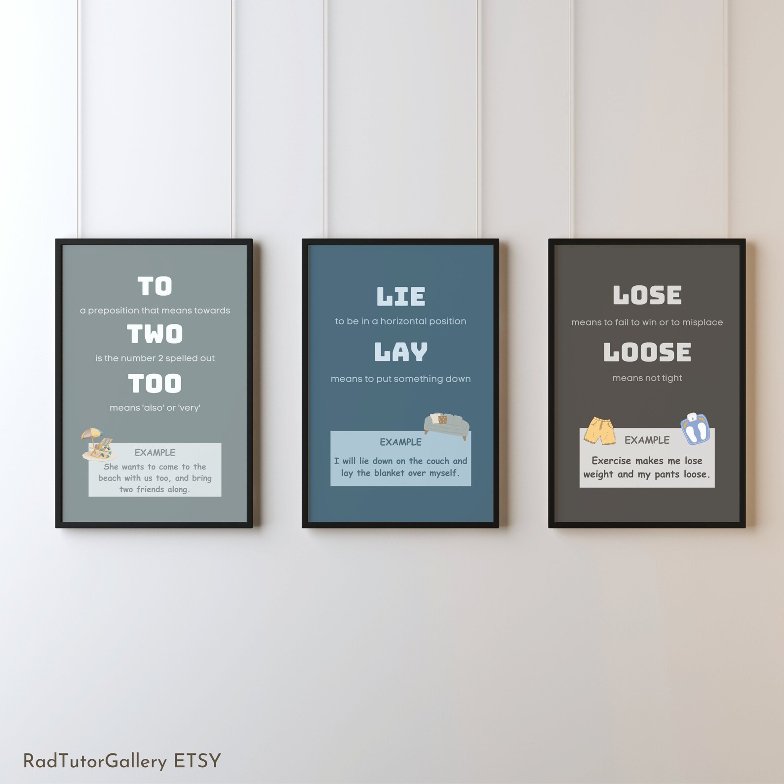 Commonly Confused Words Poster Set of 10, English Classroom Decor ...