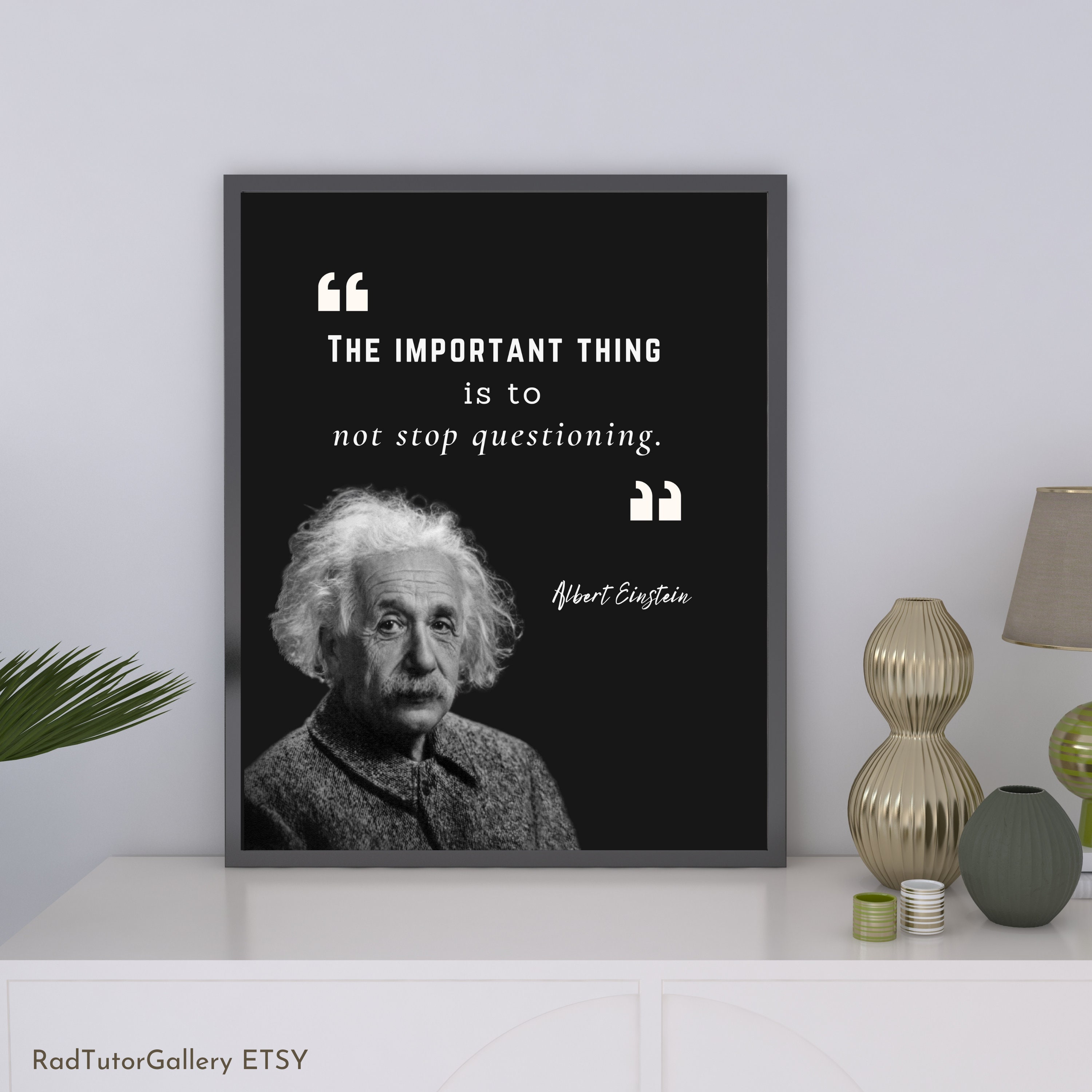 Einstein Quote Wall Art, Science Classroom Decor, Science Art Printable ...