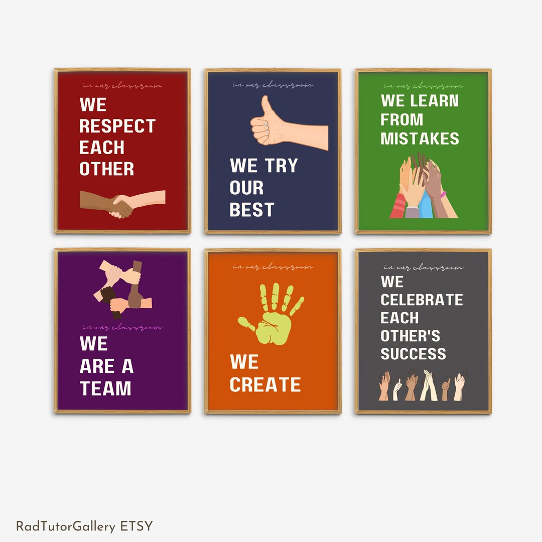 In This Classroom Posters Set of 6, Rainbow Classroom Decor, Inclusion ...