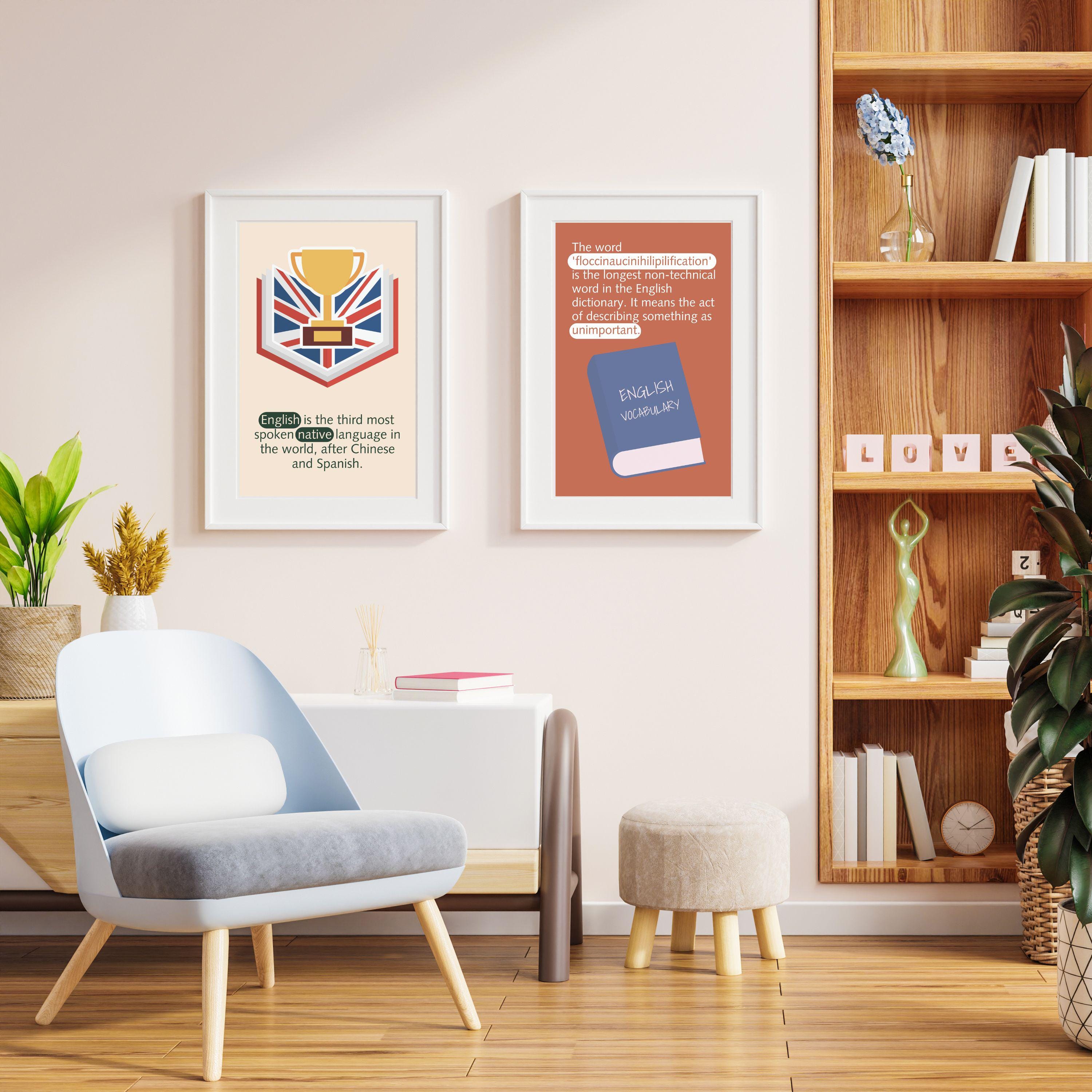 English Fun Facts Posters, Fun English Classroom Decor, Literature ...