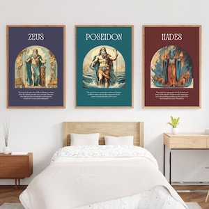 Greek Gods Educational Poster, Ancient Greek Gods and Goddesses, Greek ...