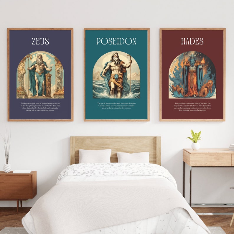 Greek Gods Educational Poster, Ancient Greek Gods and Goddesses, Greek ...