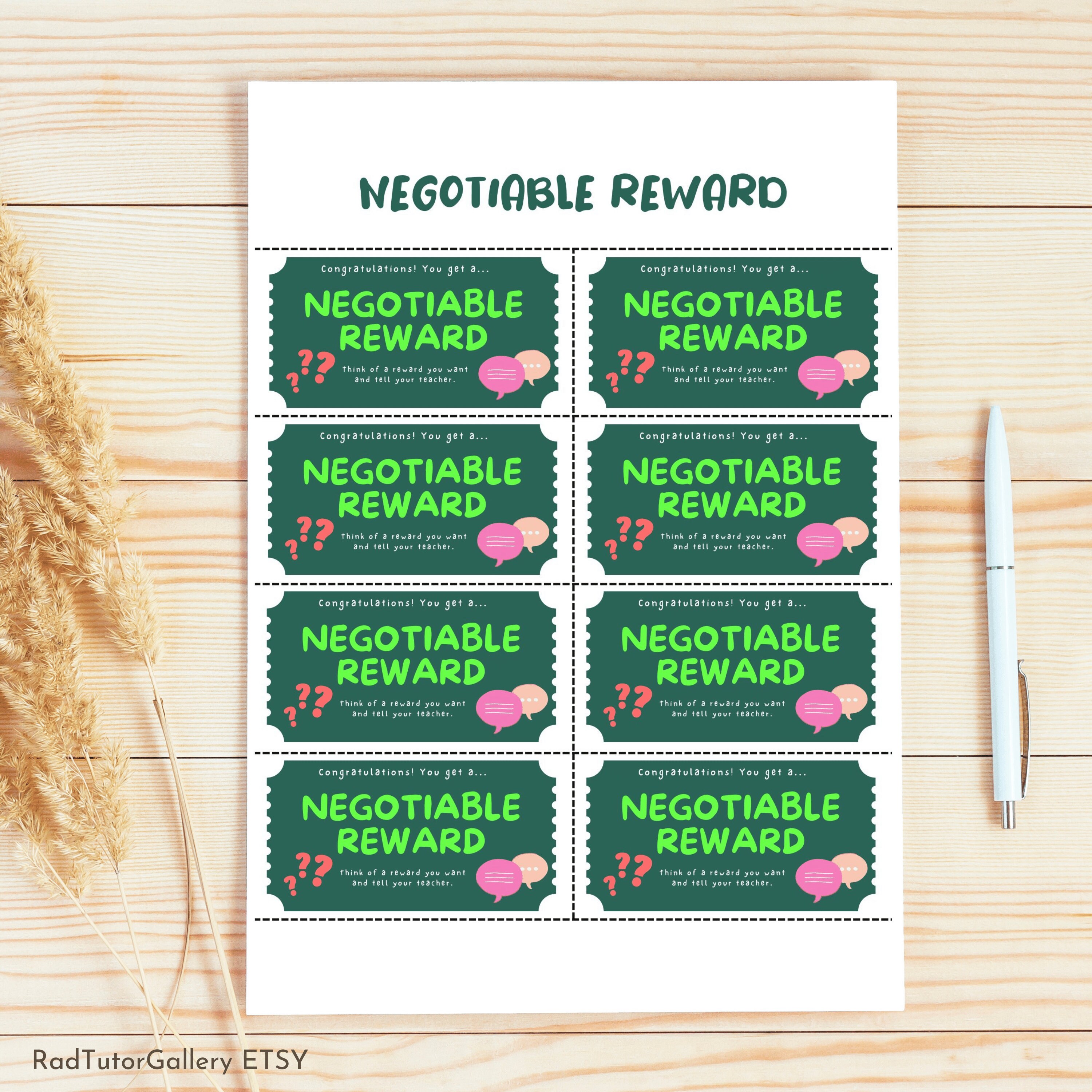 Classroom Management Printables, Classroom Reward Coupons Set of 10 ...