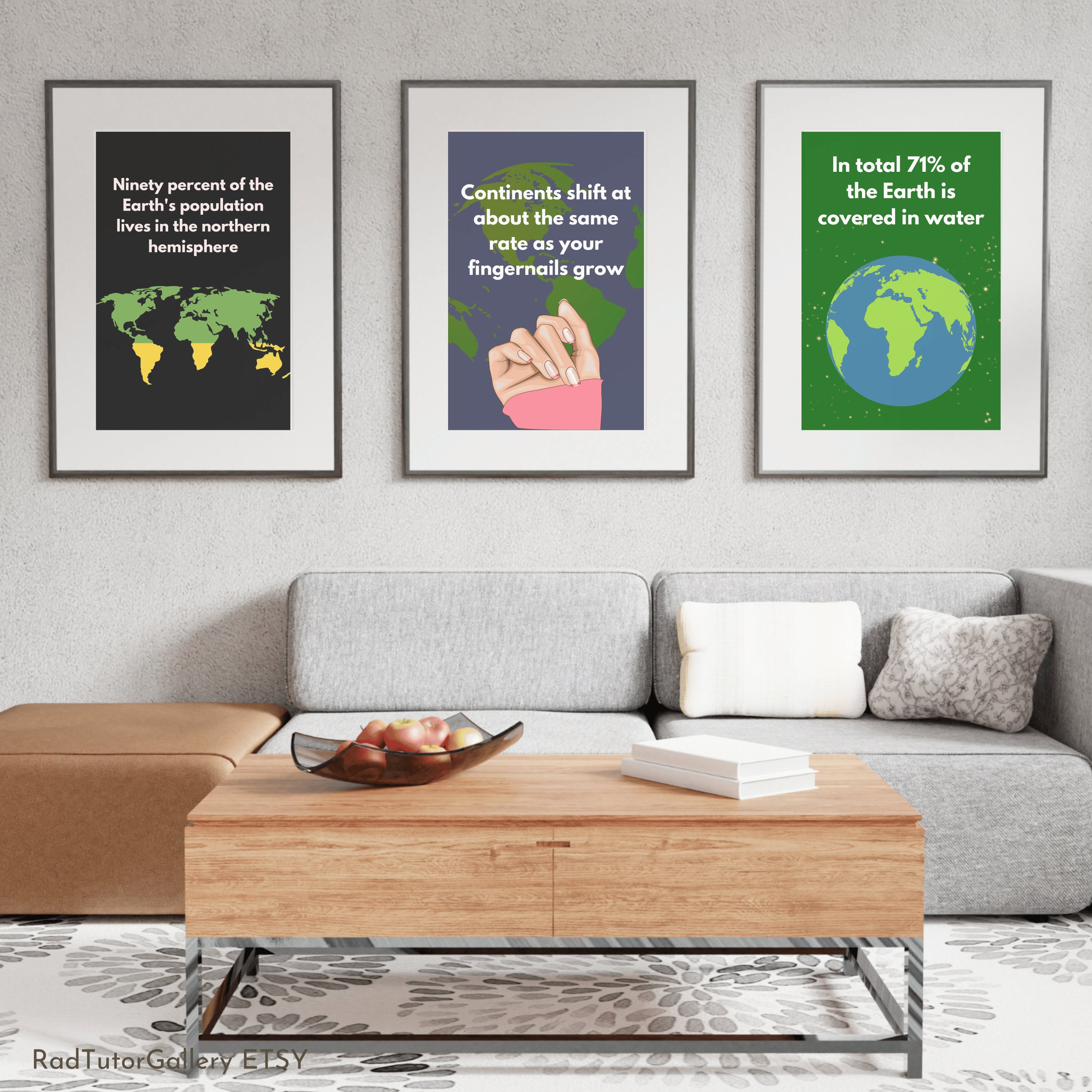Set of 10 Geography Fun Facts Posters, World Geography Classroom Decor ...