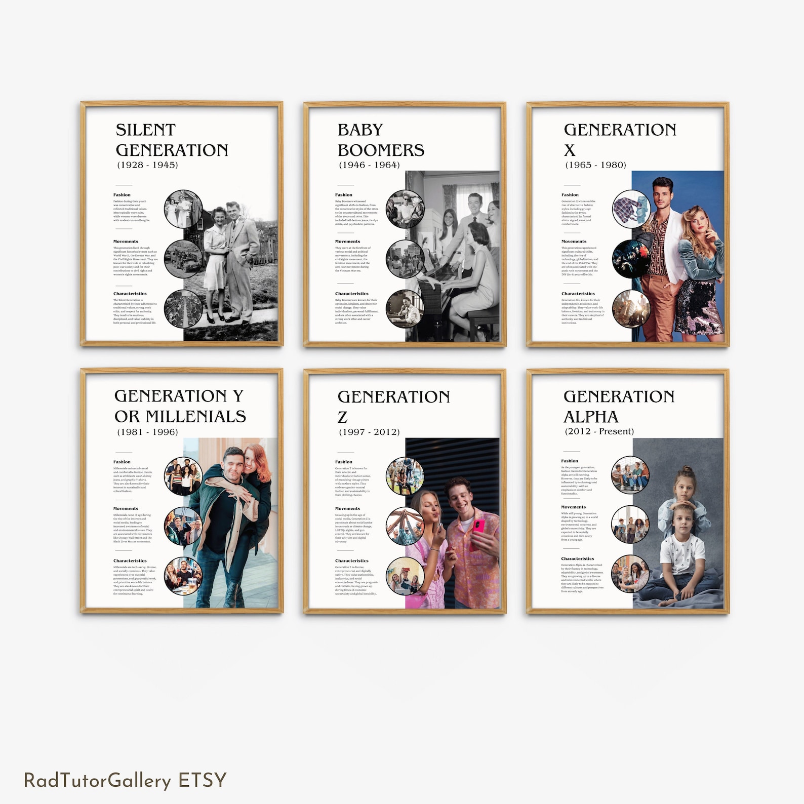 Generations Posters, History Classroom Decor, History Prints, History ...