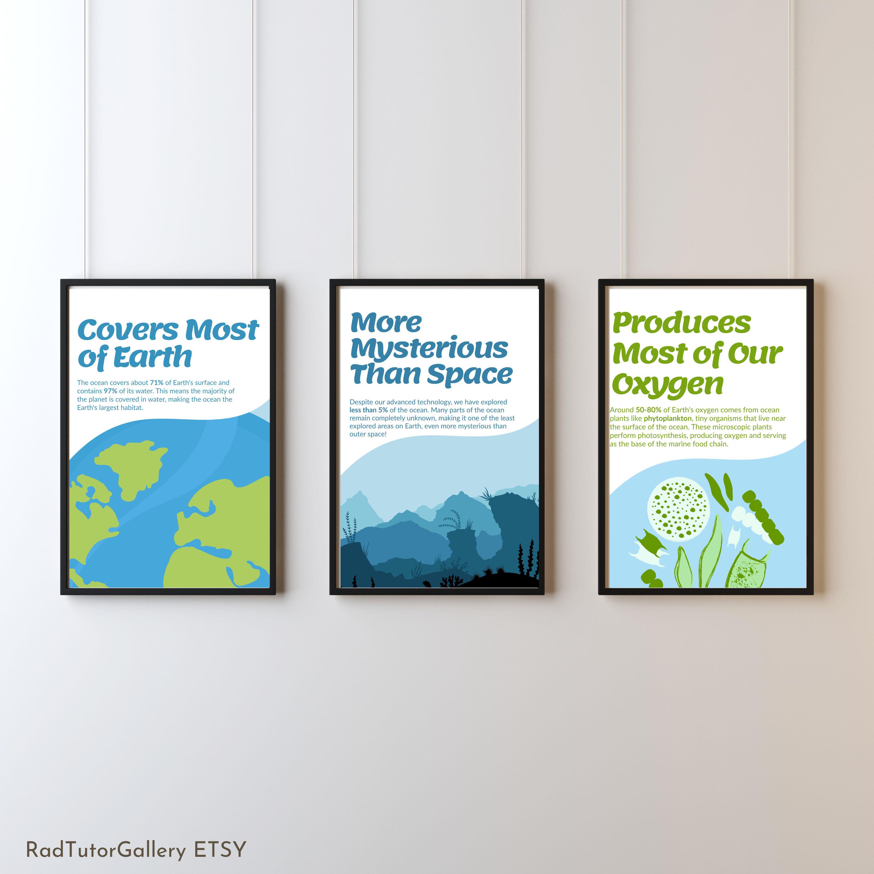 Ocean Fun Facts Posters, Middle High School Science, Science Classroom ...