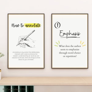 How to Annotate Posters, English Classroom Posters, High School ELA ...