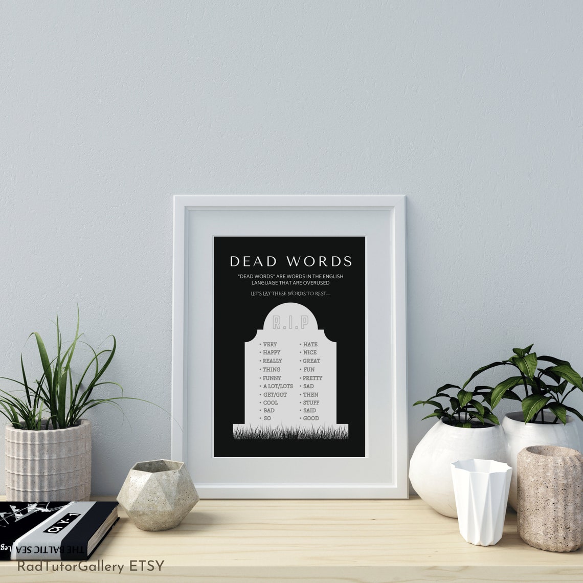 Dead Words English Classroom Decor, Gothic English Class Printable ...