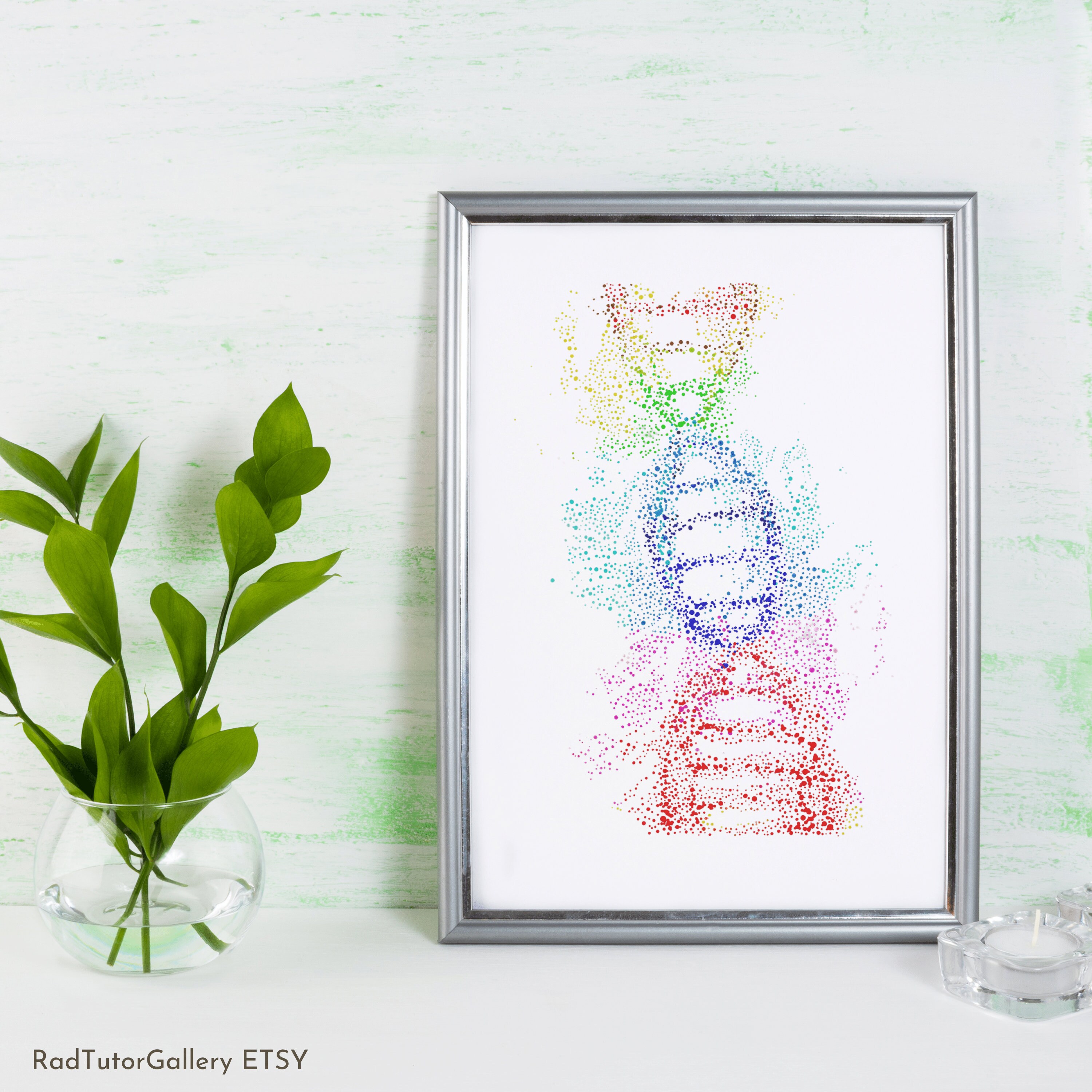 DNA Aquarell Kunstdruck, Wissenschaft DNA Molekül Kunst, Medizinische ...