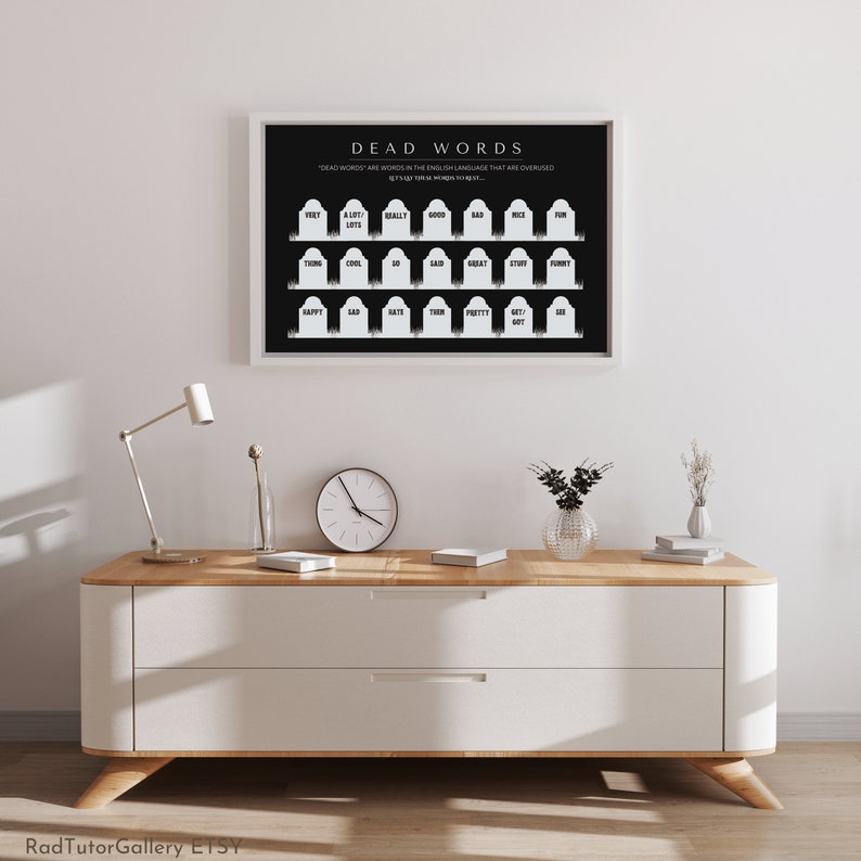 Dead Words Wall Art Gothic English Class Decor Dead Words - Etsy