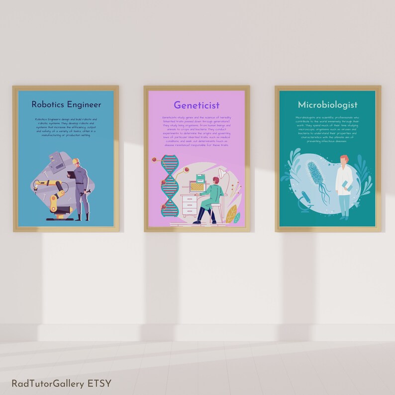 Science Careers Classroom Poster Set of 12 Science Classroom - Etsy