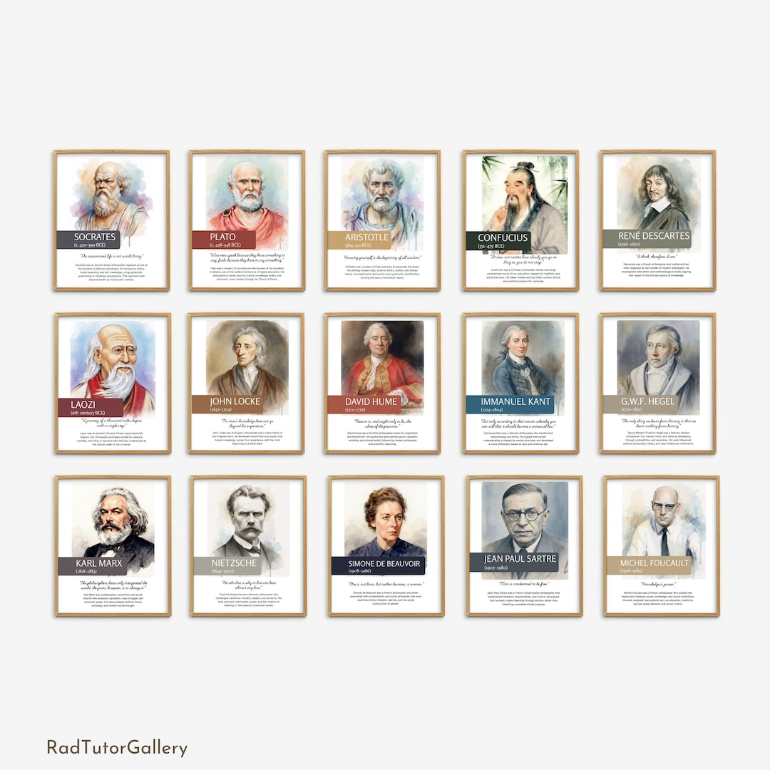 Famous Philosophers Posters, Historical Figures Wall Art, Inspirational ...