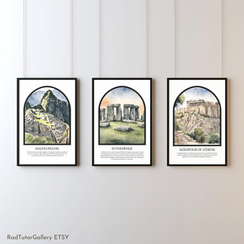 Famous Historical Landmarks Posters, World Geography Classroom Decor ...