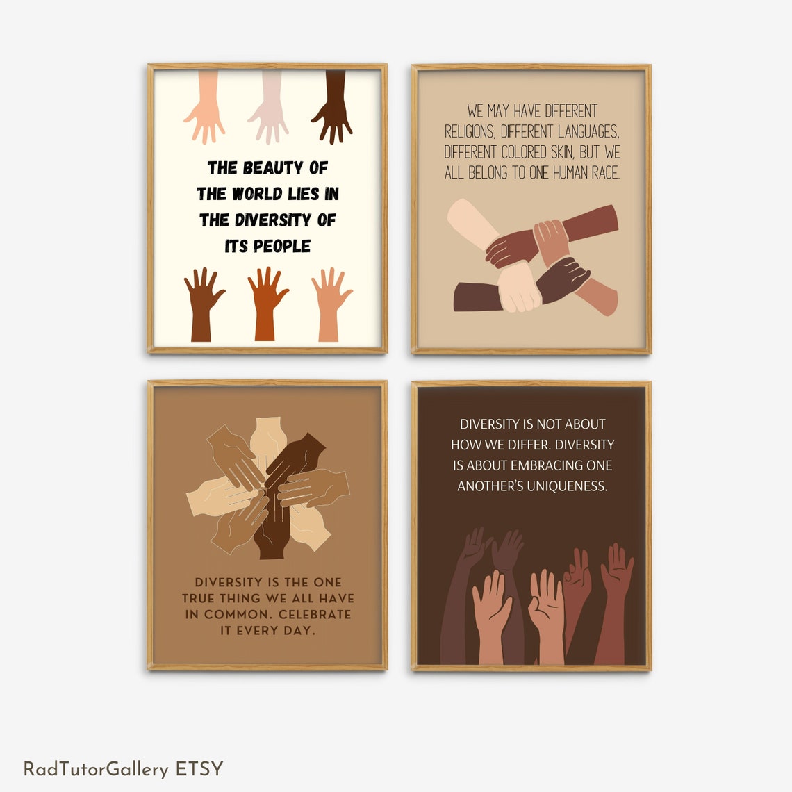 Diversity Inclusion Poster Set of 4 Diversity Poster - Etsy