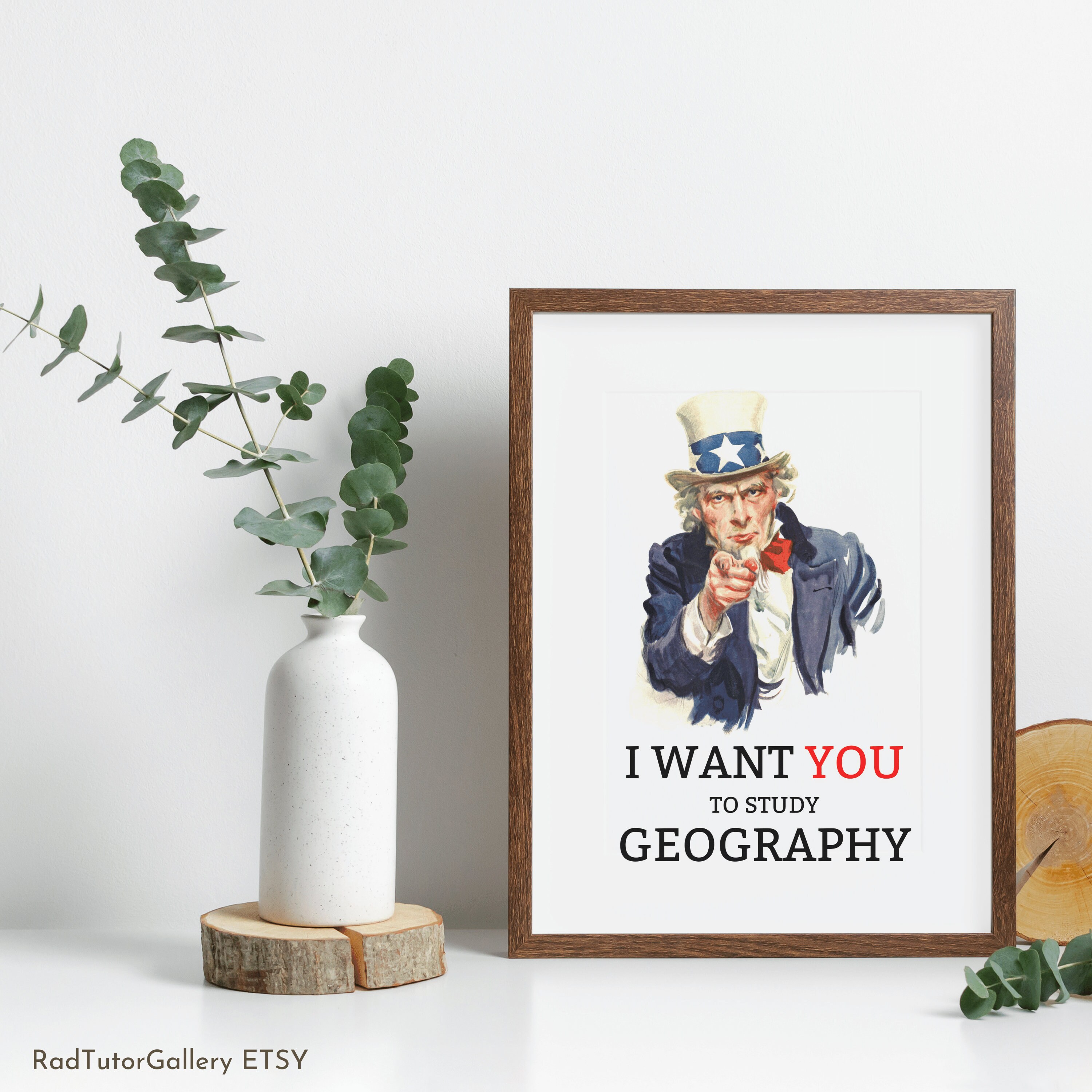 Custom Uncle Sam Poster I Want You, Patriotic Gift, Classroom Decor ...