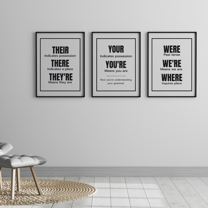 Grammar Errors Wall Art Funny English Classroom Decor - Etsy