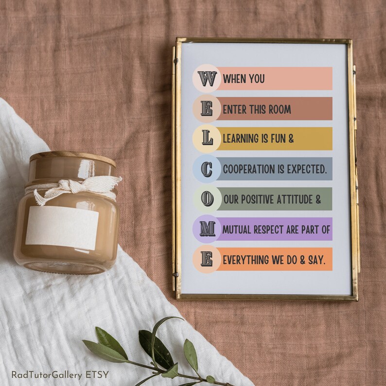 Modern Classroom Welcome Sign Boho Welcome Classroom Poster - Etsy