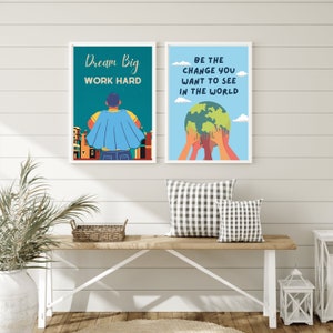 Fun Growth Mindset Classroom Poster Set of 6, Groovy Classroom Decor ...
