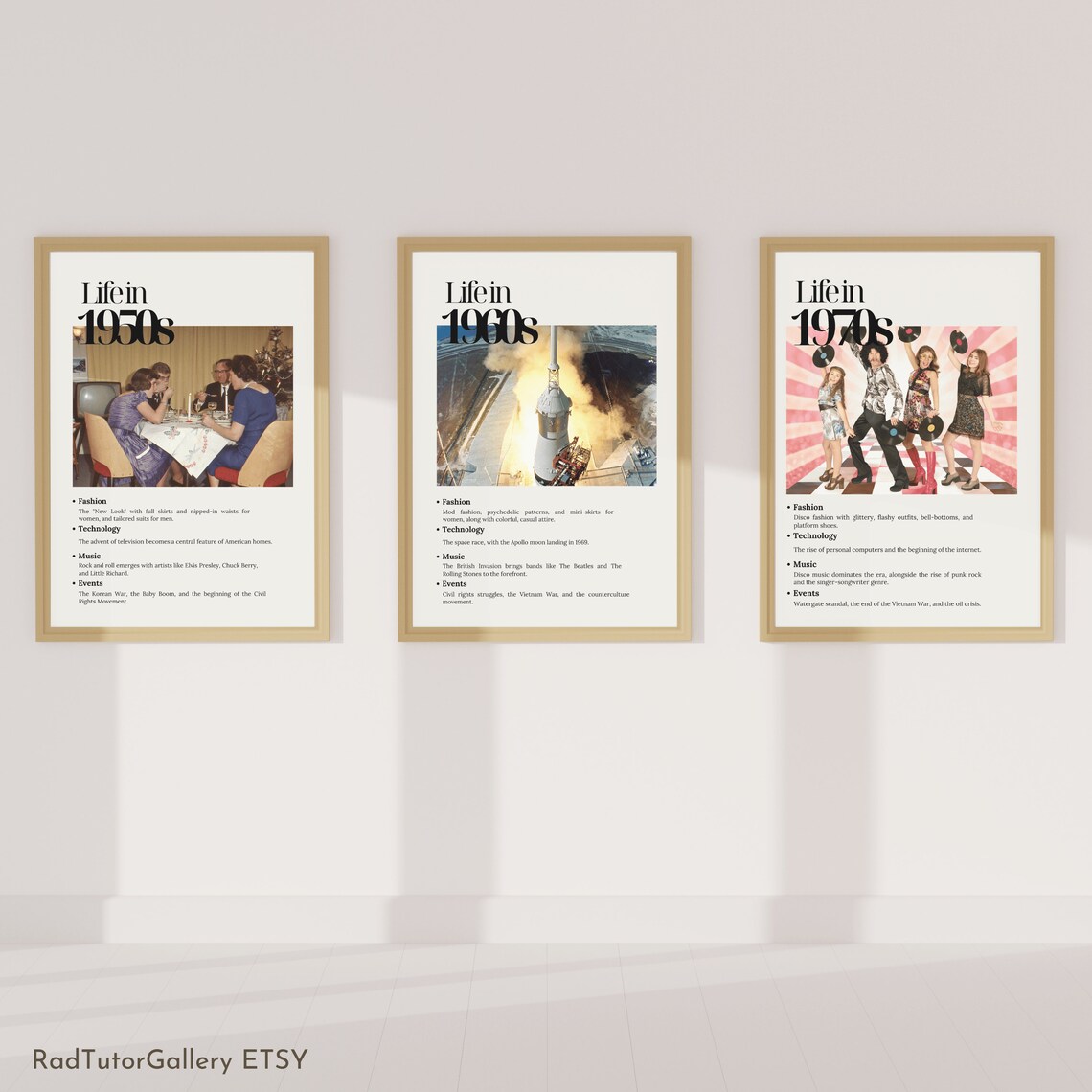 Life in Different Decades Posters, Historical Eras, History Classroom ...