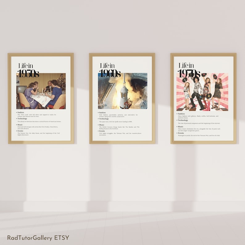 Life in Different Decades Posters, Historical Eras, History Classroom ...
