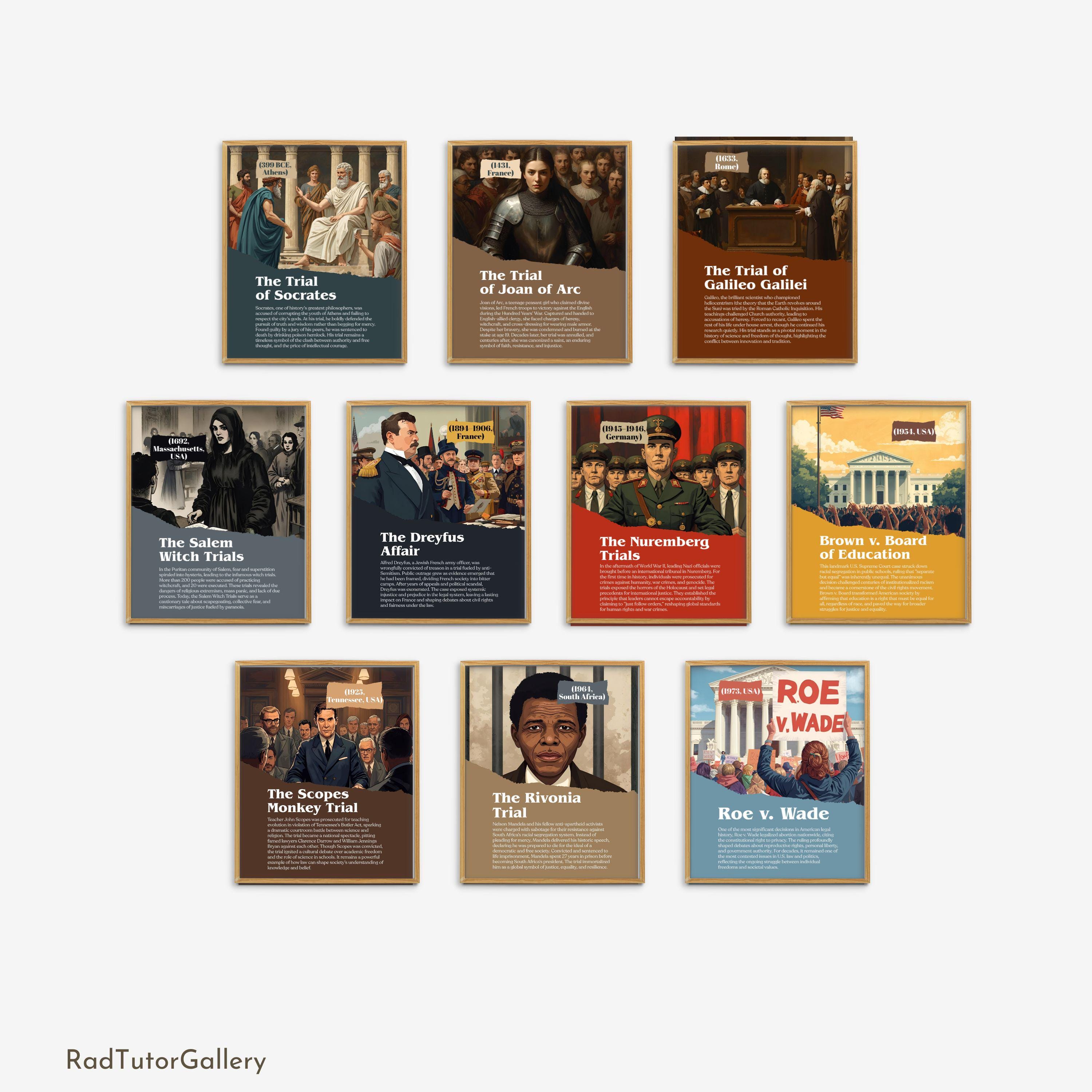 Famous Trials Posters, Social Studies, Civics Teacher Print, Law ...