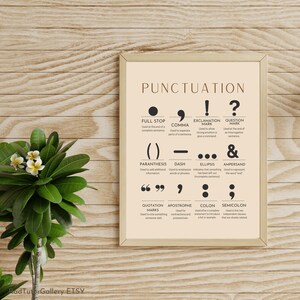 Punctuation English Classroom Decor, Trendy Boho Classroom Decor ...