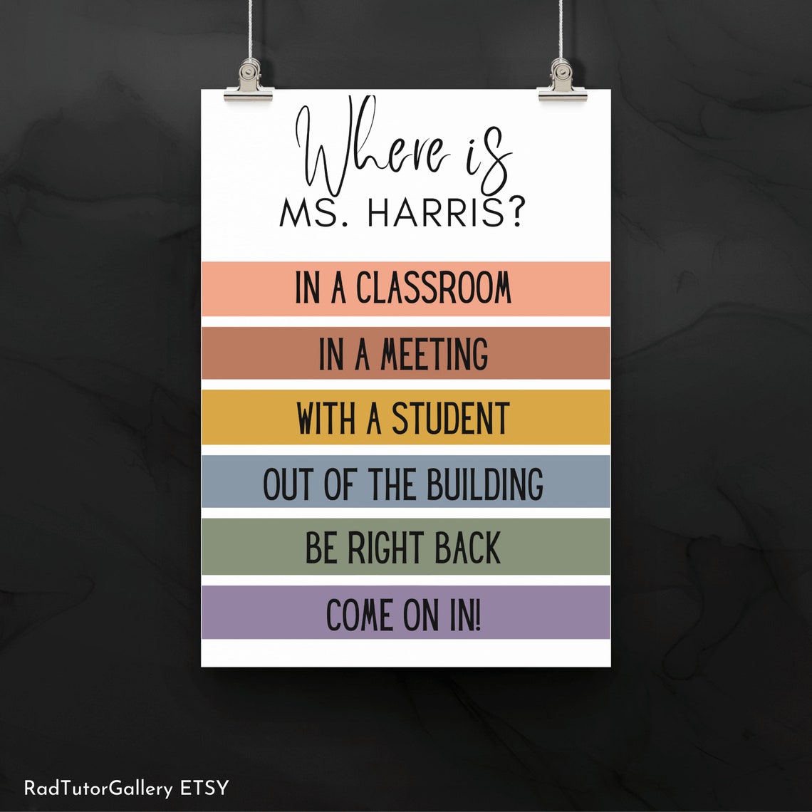 Personalized School Counselor Door Sign, Customized Where is the School ...