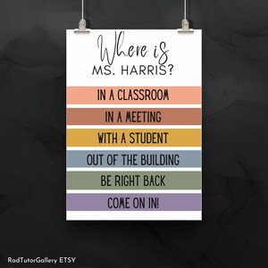 Personalized School Counselor Door Sign, Customized Where is the School ...