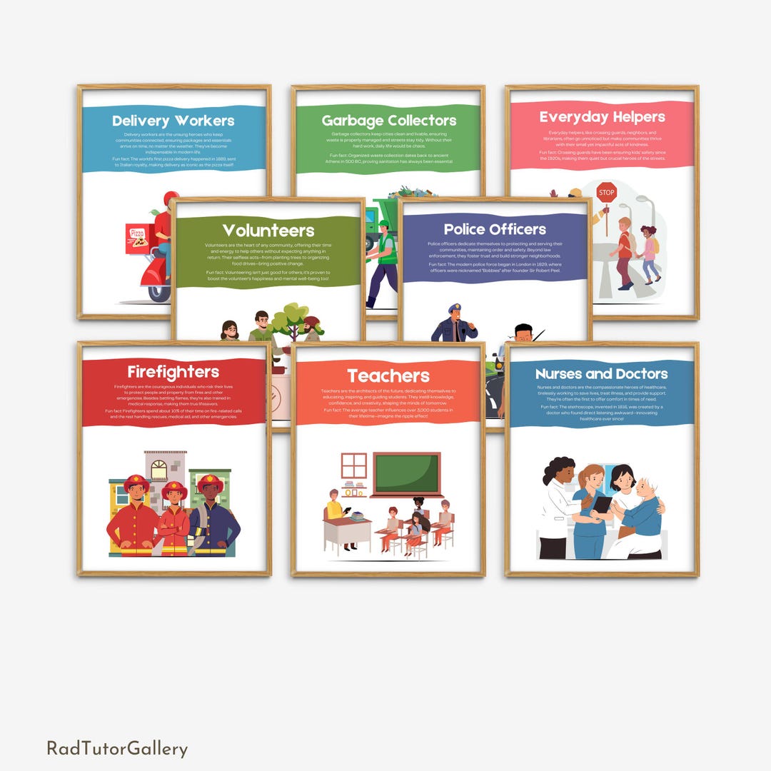 Community Heroes Posters, Jobs Posters, Community Helpers, Social ...