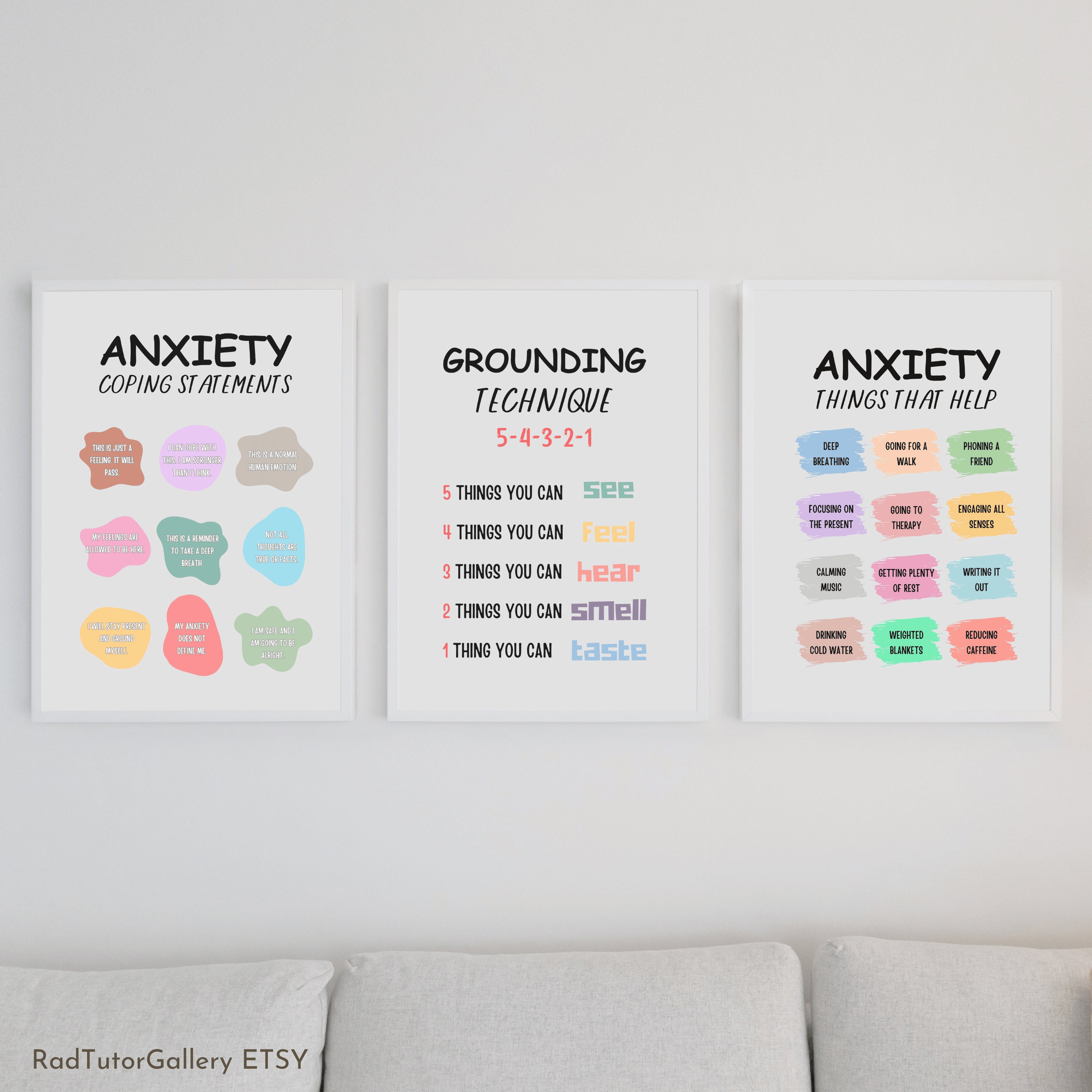 9 School Counseling Posters for School Psychologist, Therapy Office ...