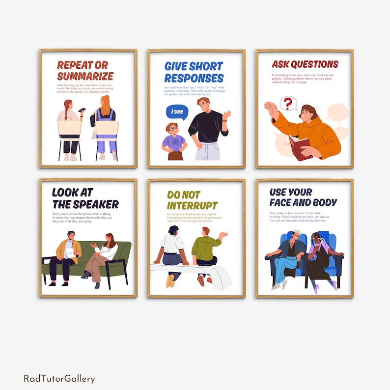 Active Listening Tips Posters, Conversations Posters, Speaking ...