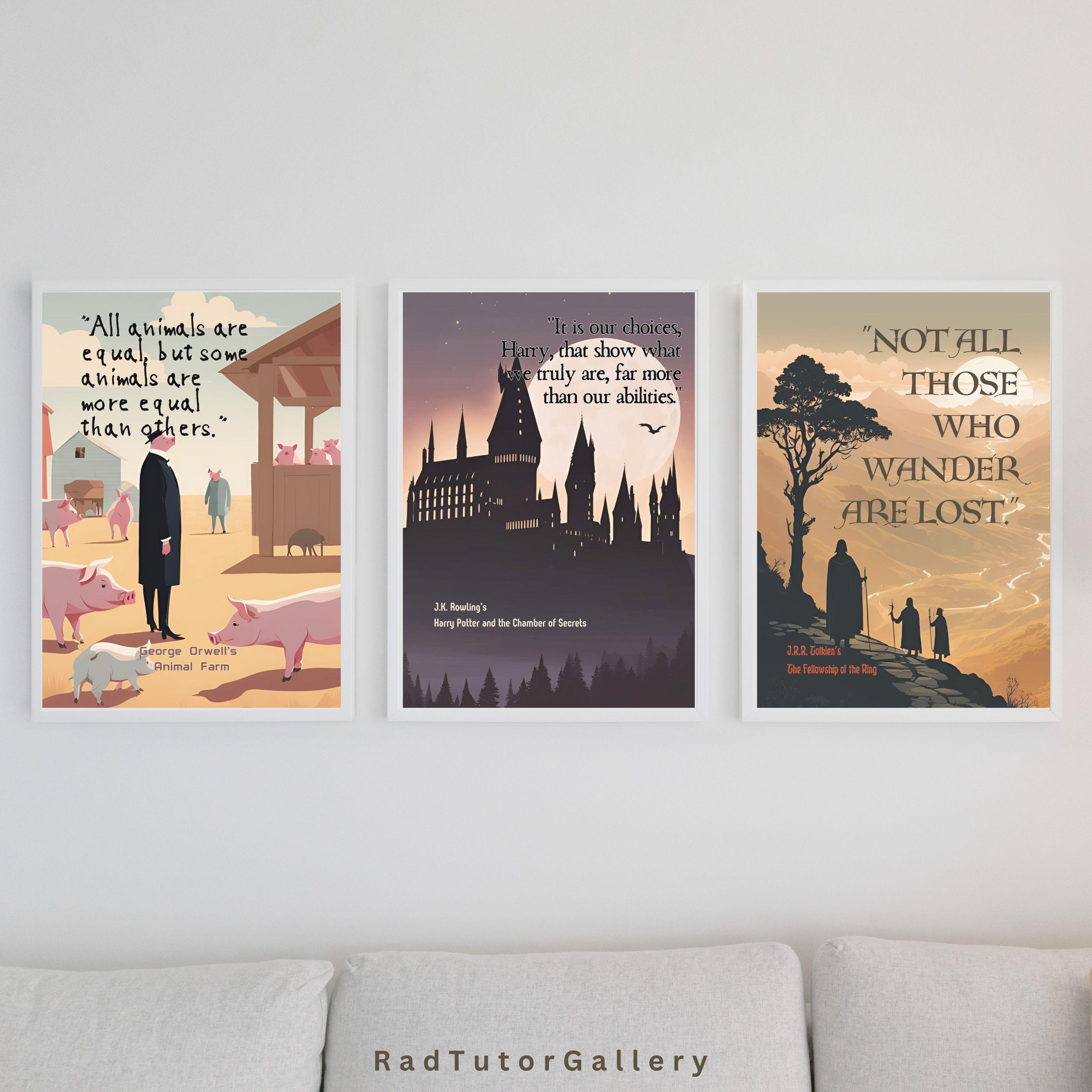 Popular Books Characters Iconic Quotes, Literature Posters, Classic ...