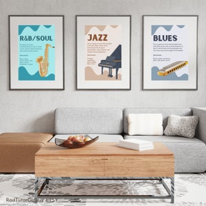 Music Genres Set of 10 Gallery Wall Art, Music Classroom Poster, Music ...