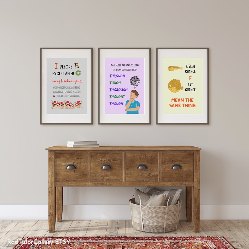 English is Weird Posters Set of 8, Funny English Classroom Decor ...