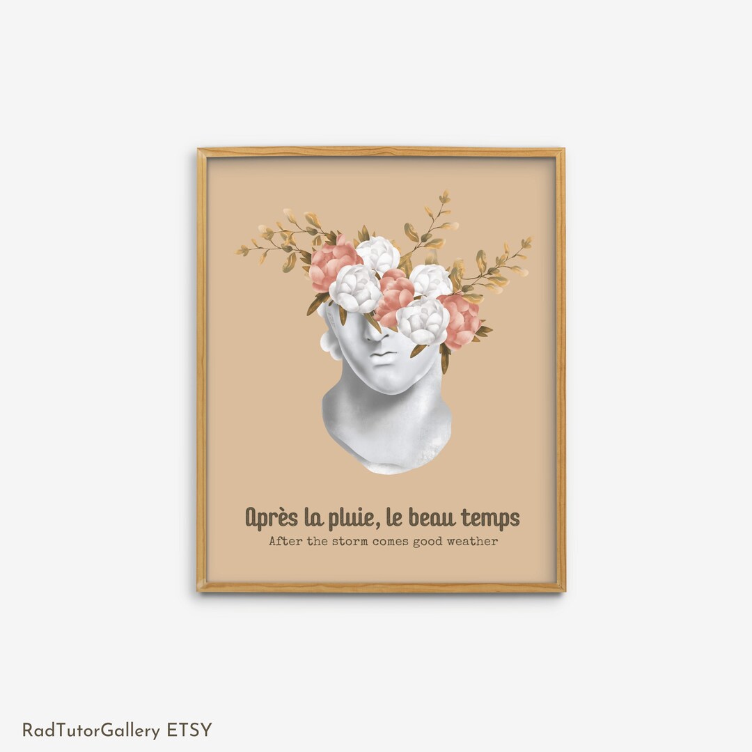 French Proverb Wall Art, Room Decor Aesthetic Minimalist, Light ...