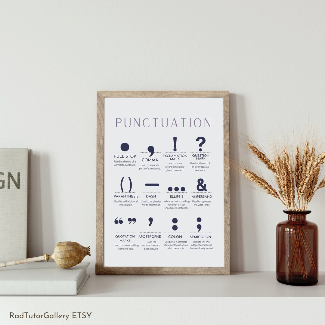 Punctuation English Classroom Decor, Boho Classroom, English Classroom ...