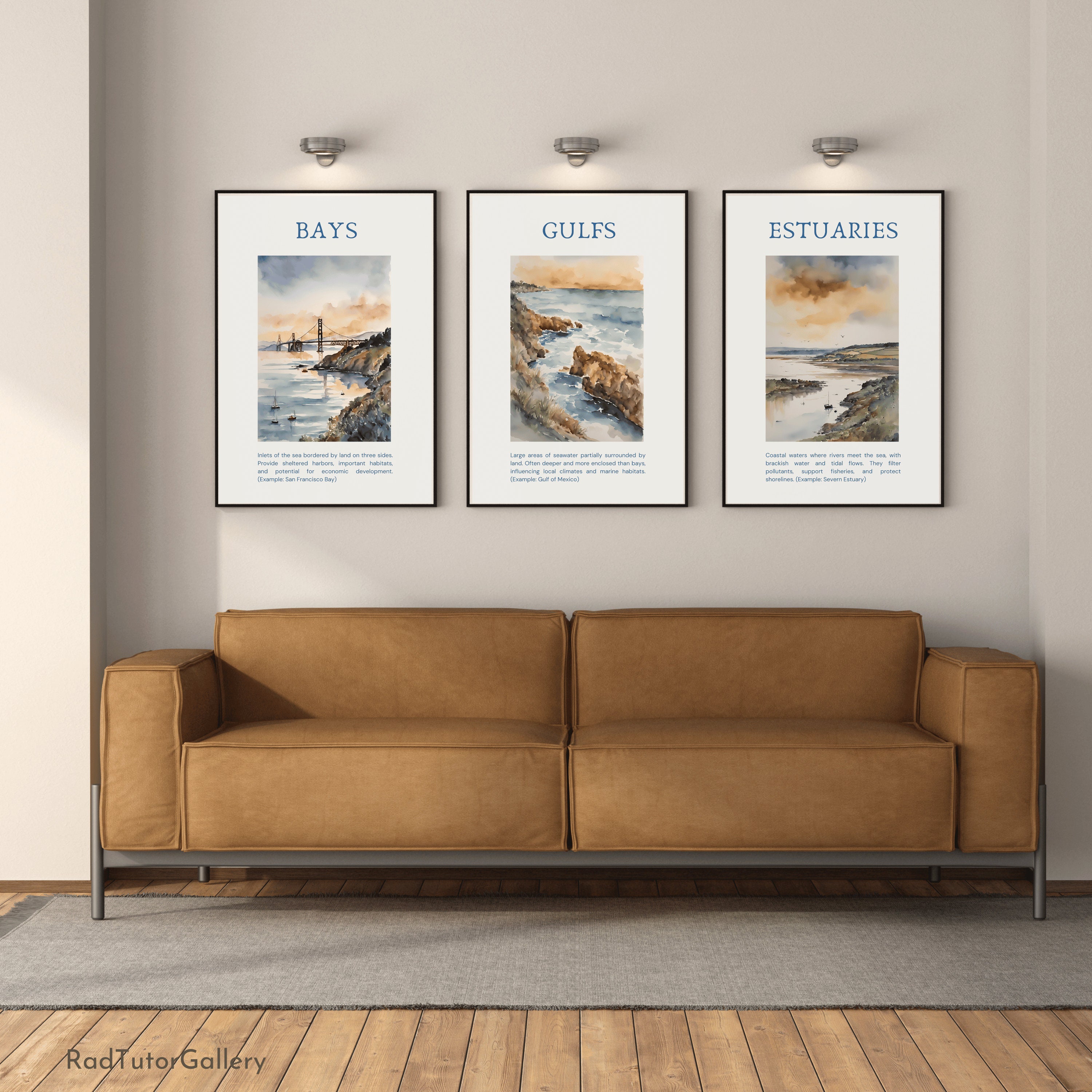 Bodies of Water Posters, Natural Features Geography Classroom Decor for ...
