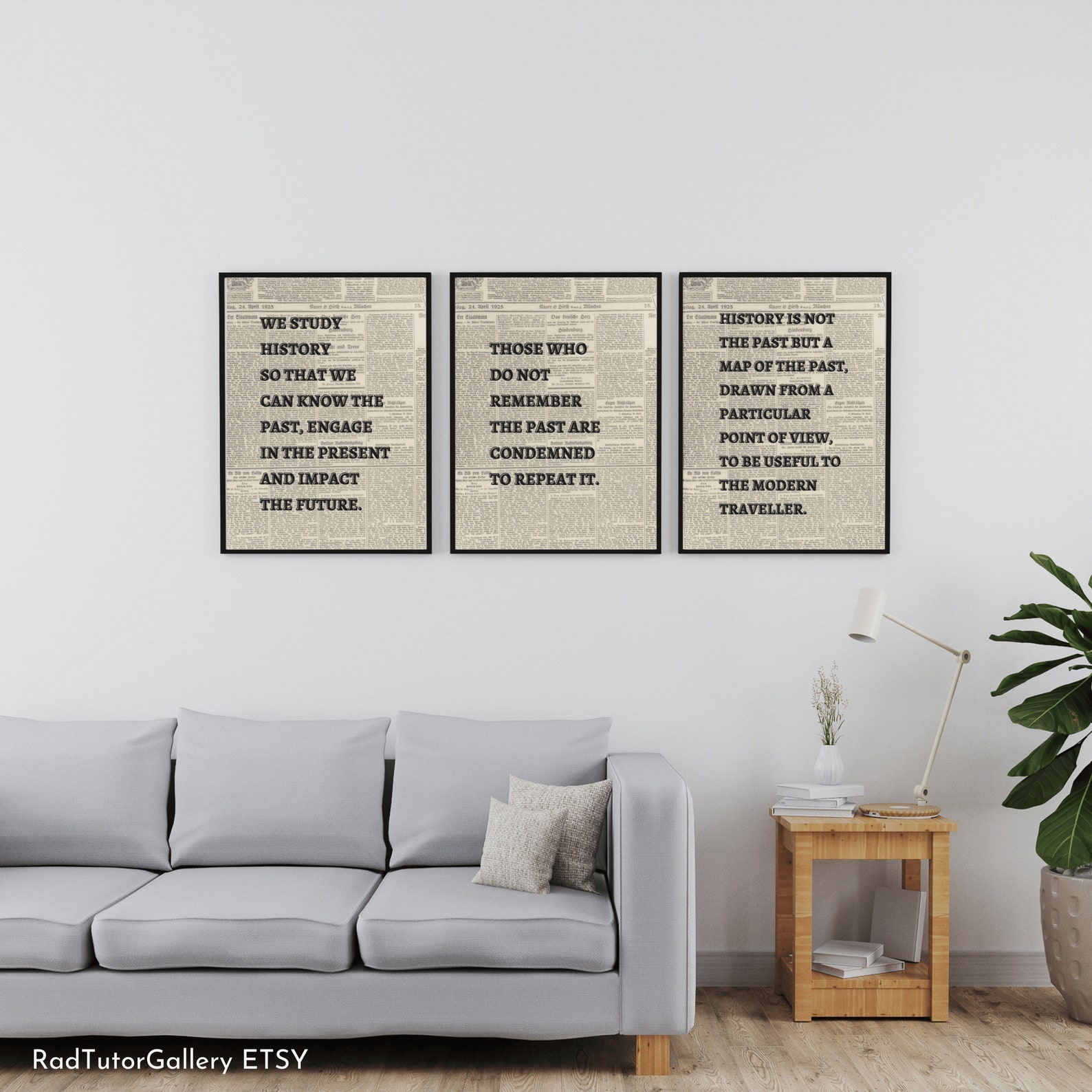 History Quote Vintage Posters Set of 3, History Classroom Decor ...