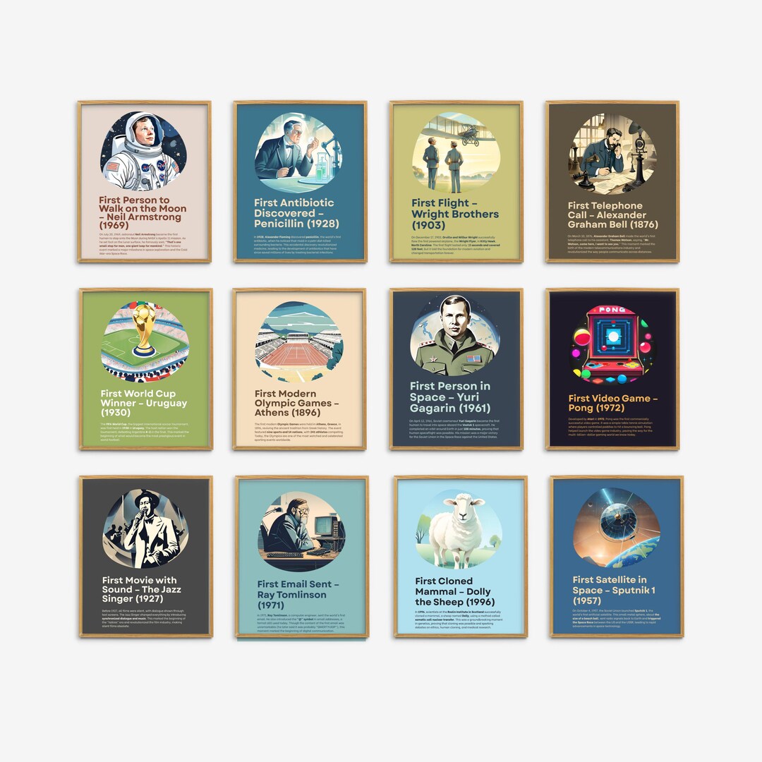 Famous Firsts Posters, Historical Fun Facts, History Teacher Posters ...