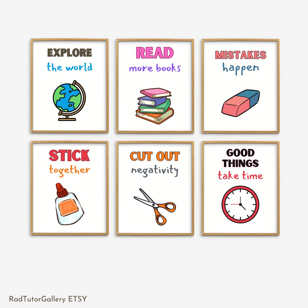 Classroom Items Inspirational Wall Art, Elementary Classroom Decor ...