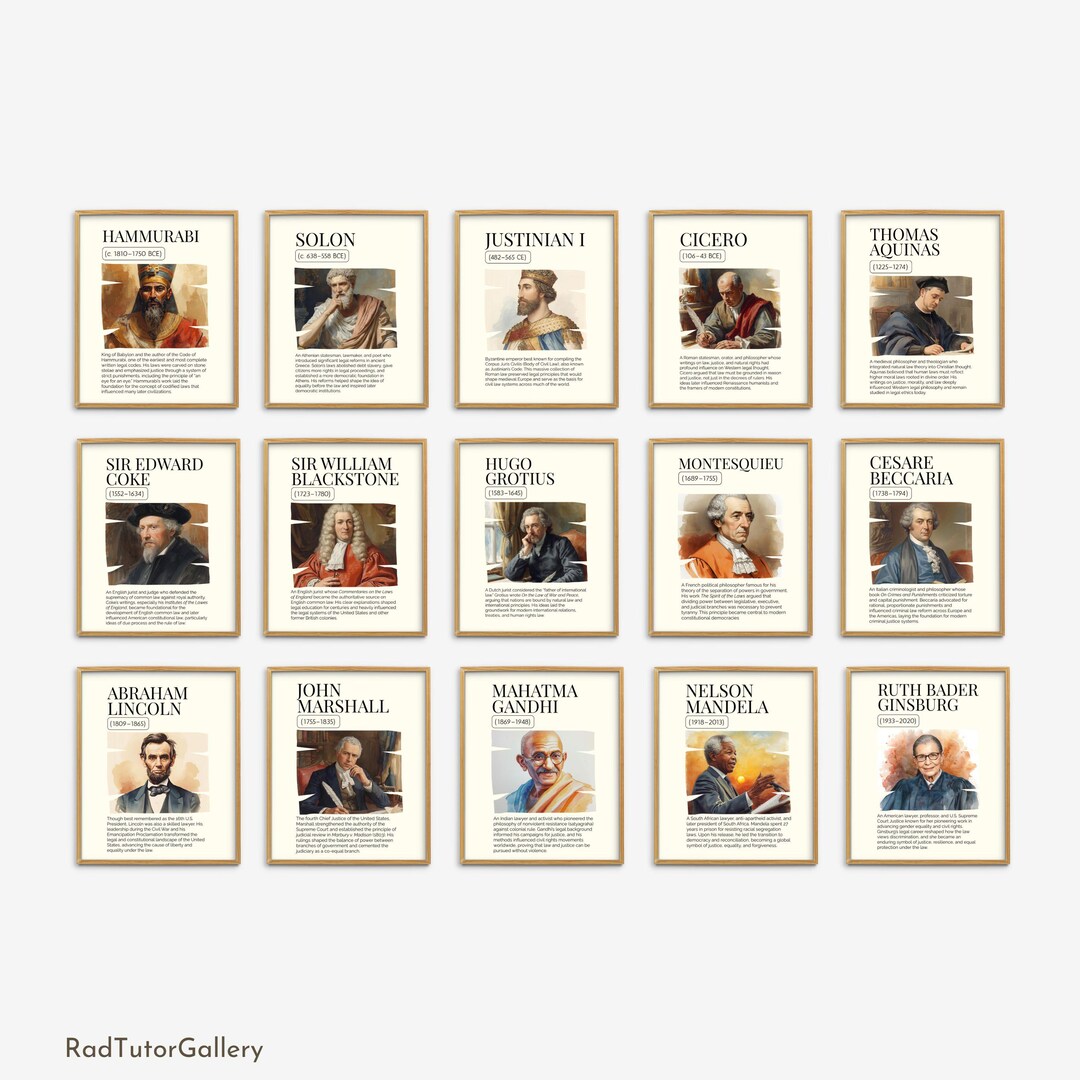 Famous Figures in Law Posters, Social Studies, Civics Teacher Print ...