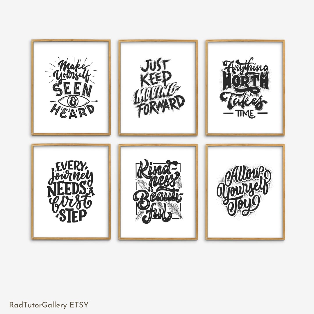 Growth Mindset Class Posters Set of 6, Classroom Printable Quotes ...