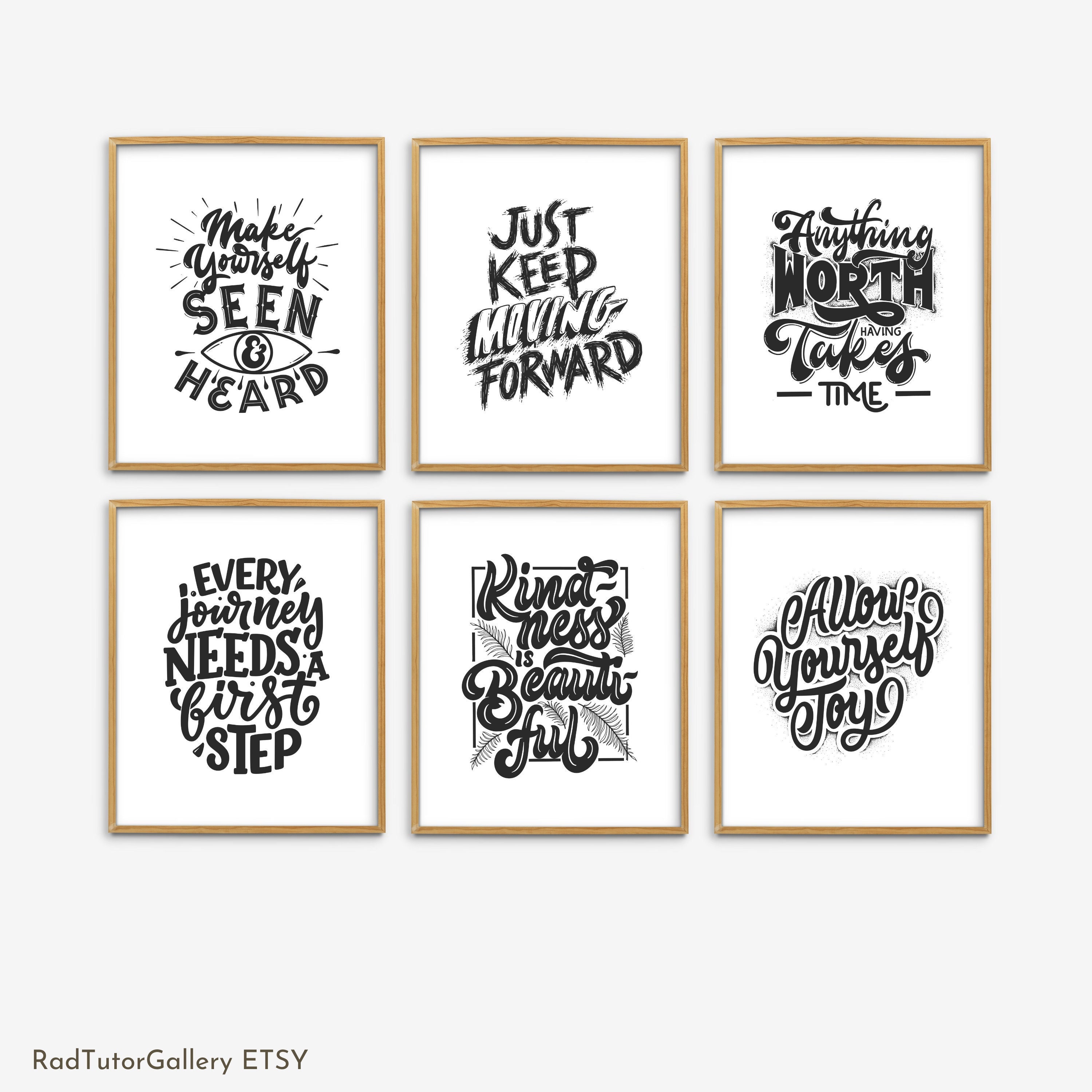 Growth Mindset Class Posters Set of 6, Classroom Printable Quotes ...