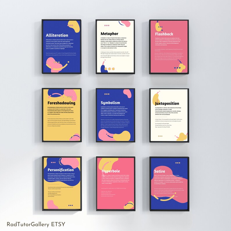 Literary Devices Posters Bundle Set of 10 Modern English - Etsy