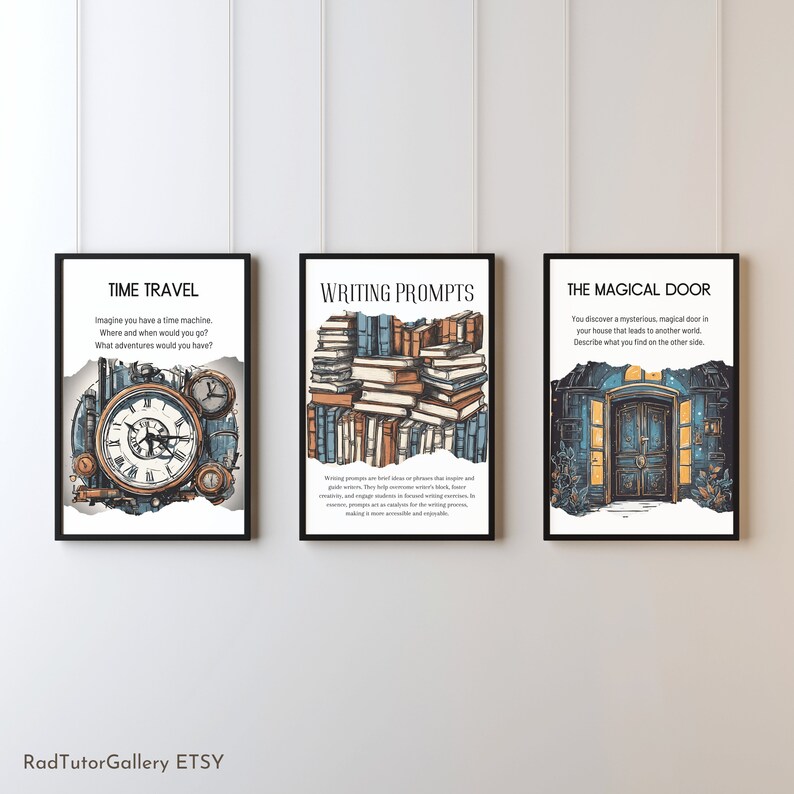 Writing Prompts Posters Set, Middle High School English Classroom Decor ...