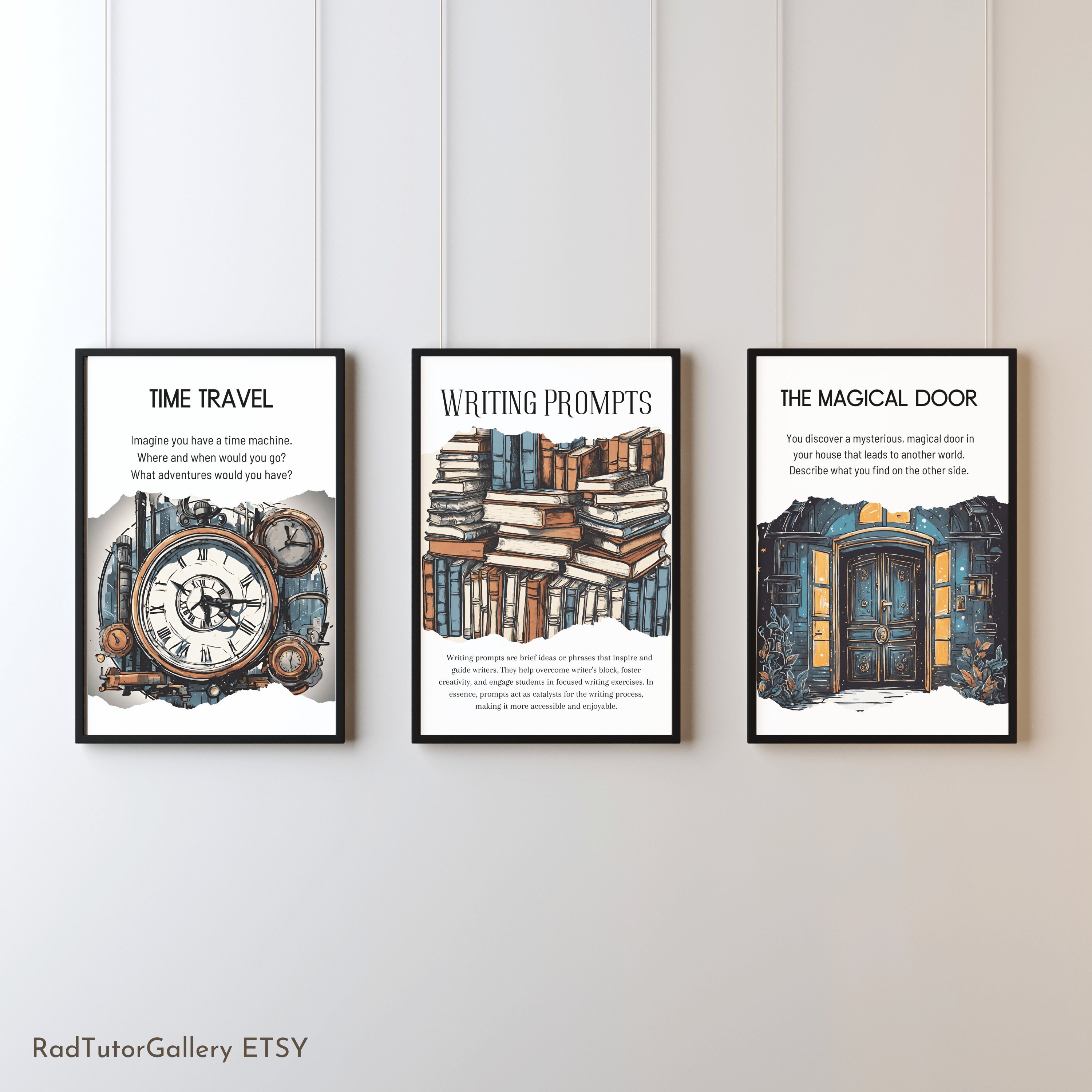 Writing Prompts Posters Set, Middle High School English Classroom Decor ...