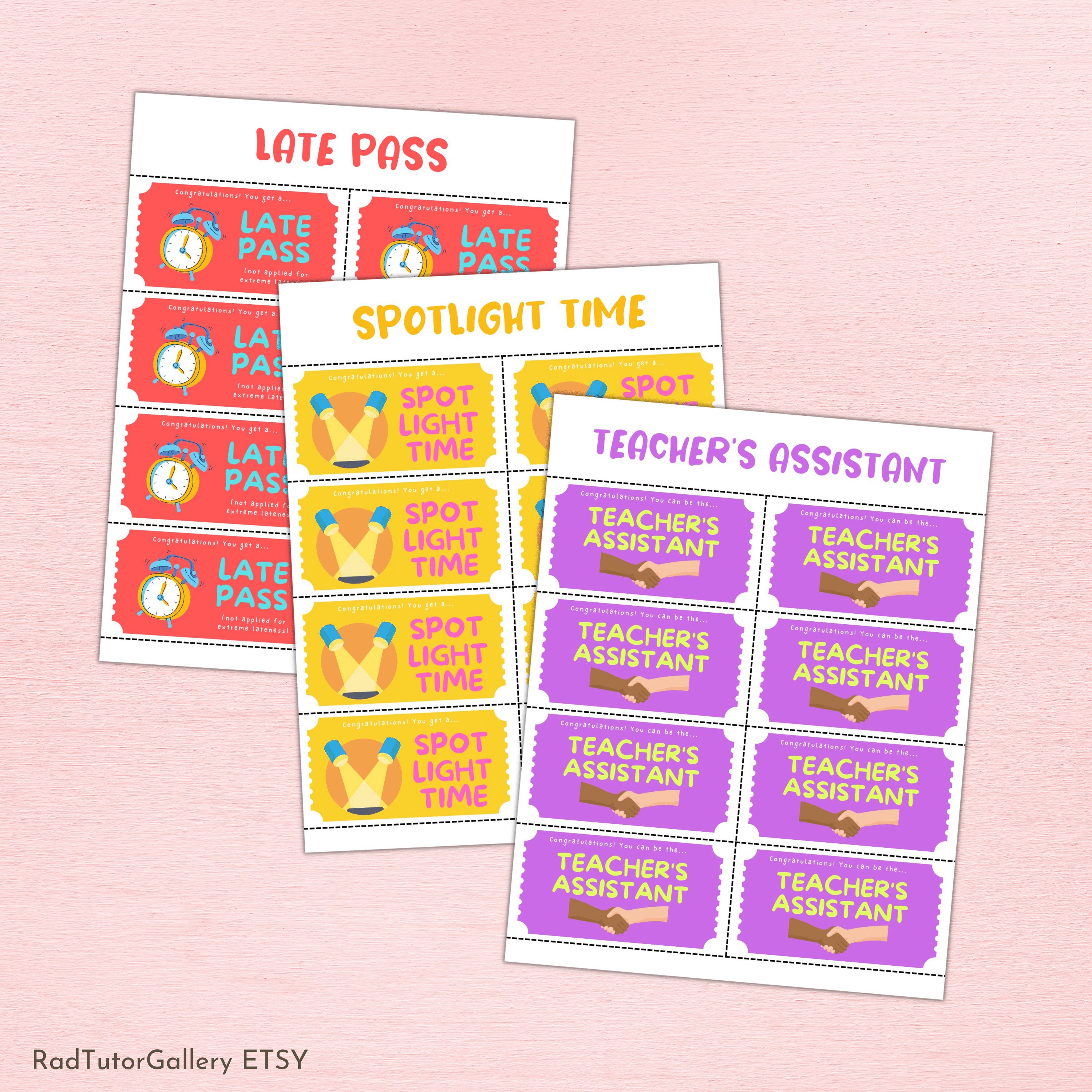 Classroom Management Printables Classroom Reward Coupons Set - Etsy