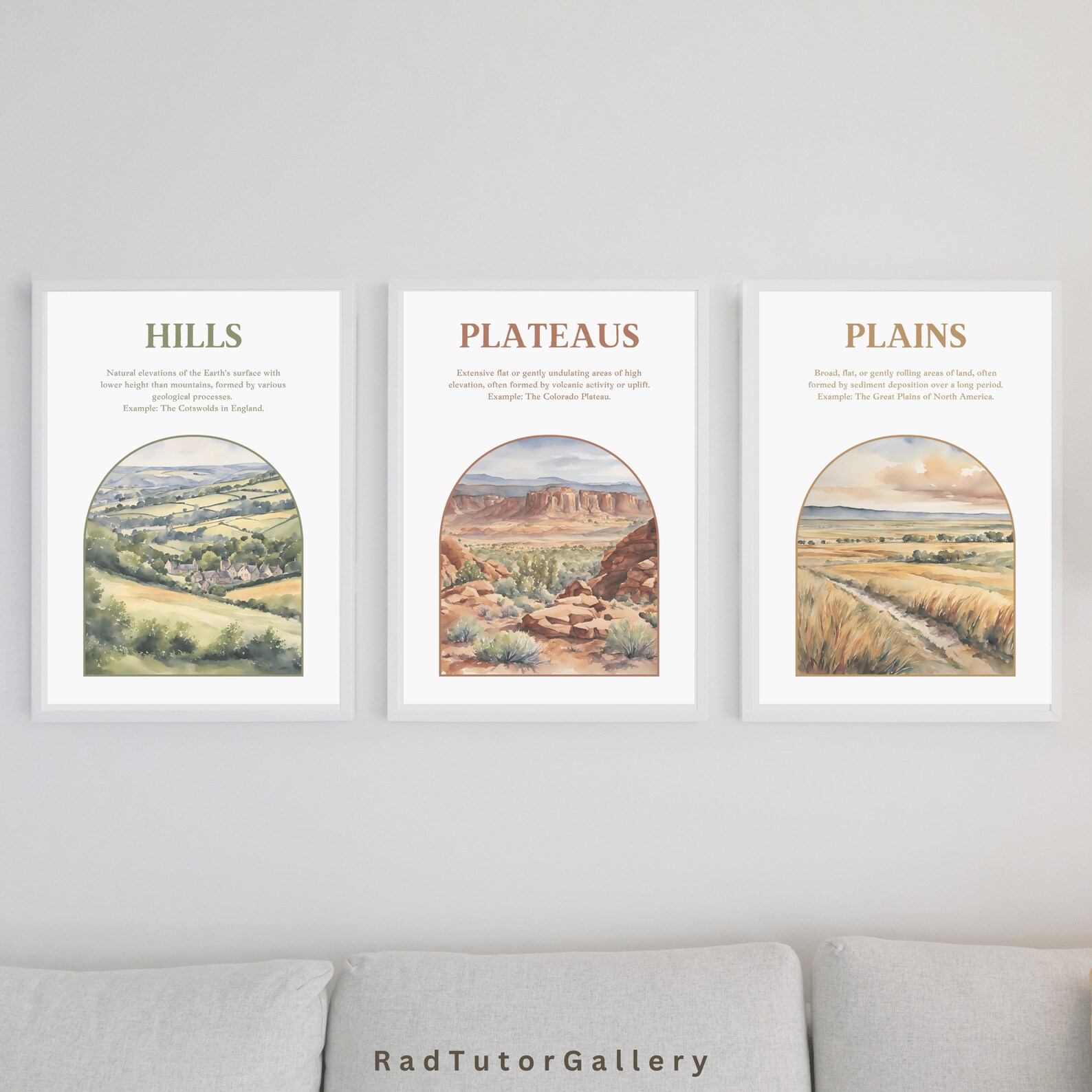 Landforms Posters Set, Natural Features Geography Classroom Decor for ...