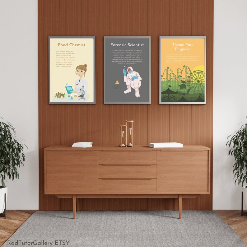 Science Careers Classroom Poster Set of 12, Science Classroom Decor ...